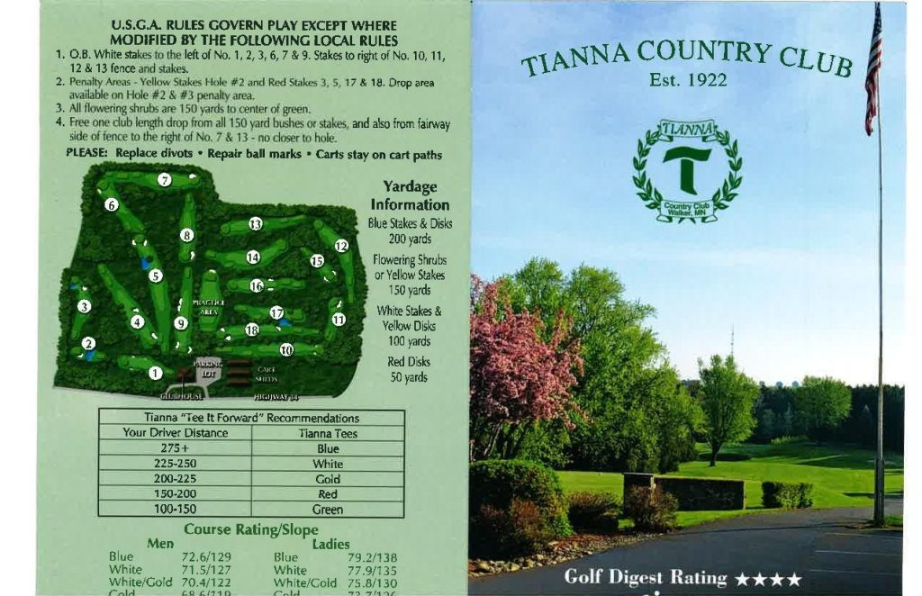 Scorecard - Tianna Country Club